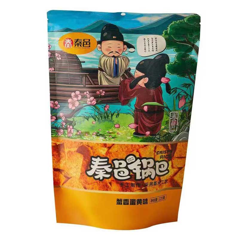 秦邑 锅巴 蟹香蛋黄味 220g 小零食